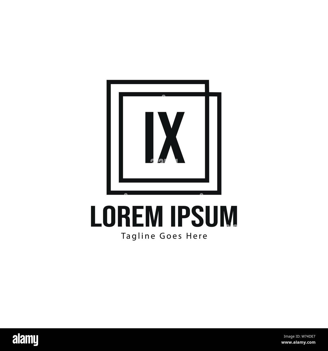 Initial IX logo template with modern frame. Minimalist IX letter logo ...