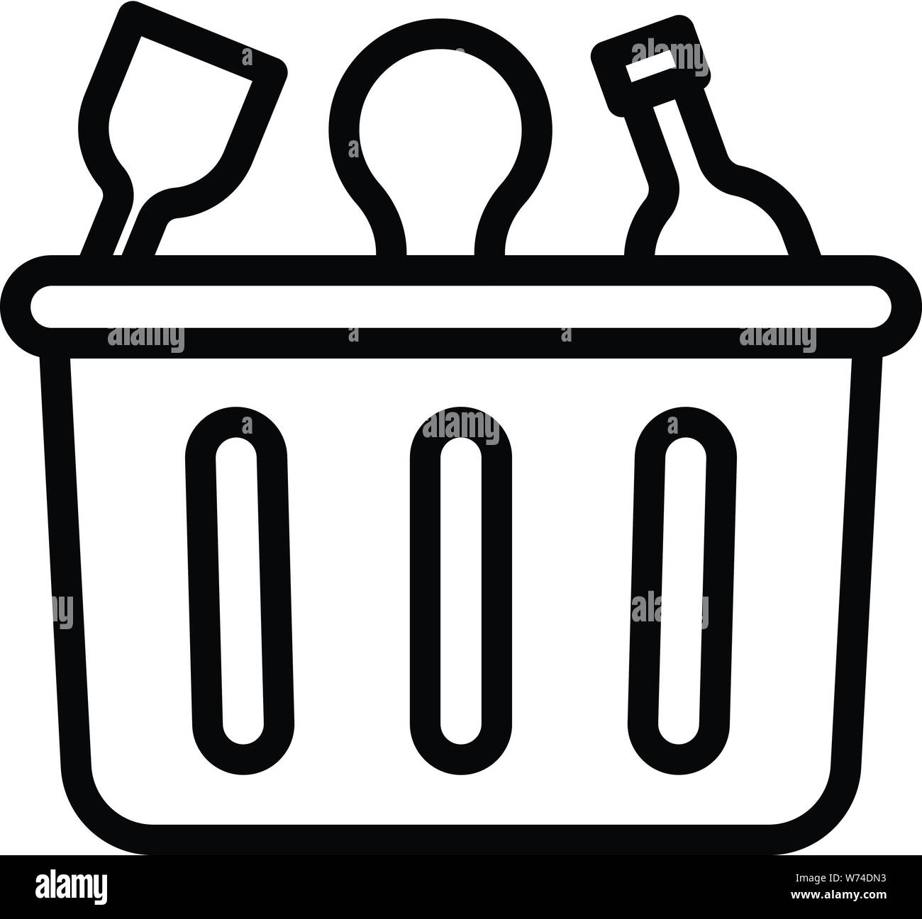 Container for waste plastic icon, outline style Stock Vector Image ...