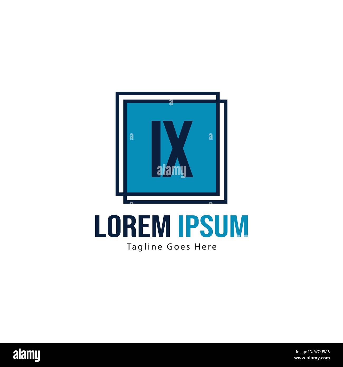 Initial IX logo template with modern frame. Minimalist IX letter logo ...