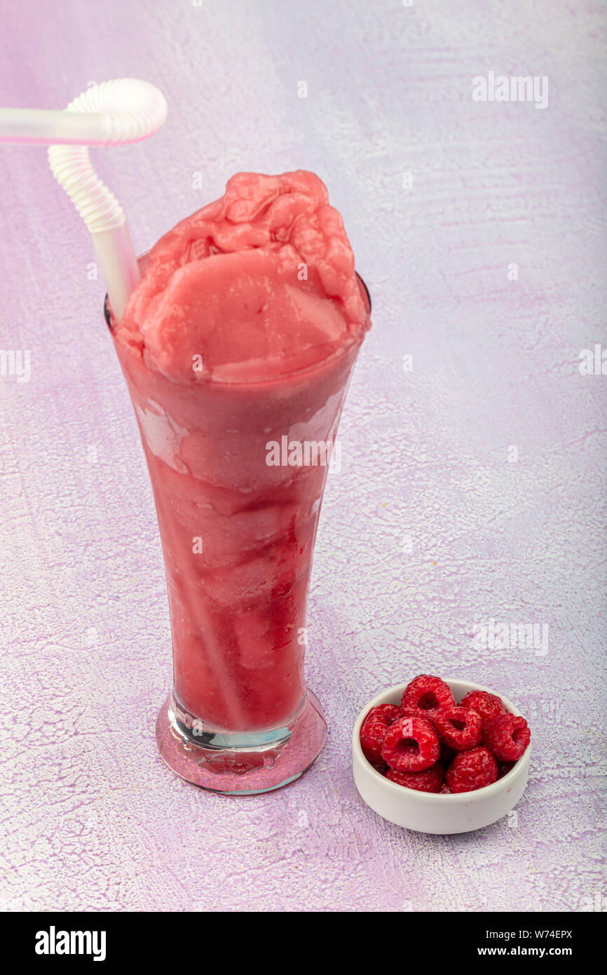 Raspberry Frozen Cocktail or smoothie beverage, drink of raspberry ...