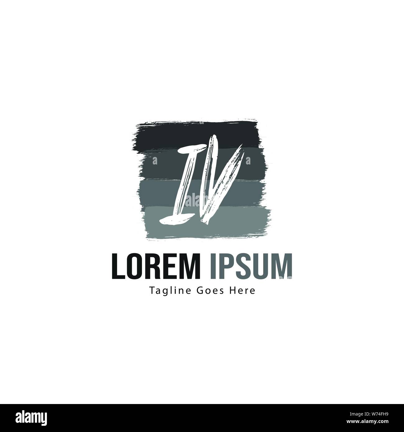 Initial IV logo template with modern frame. Minimalist IV letter logo ...