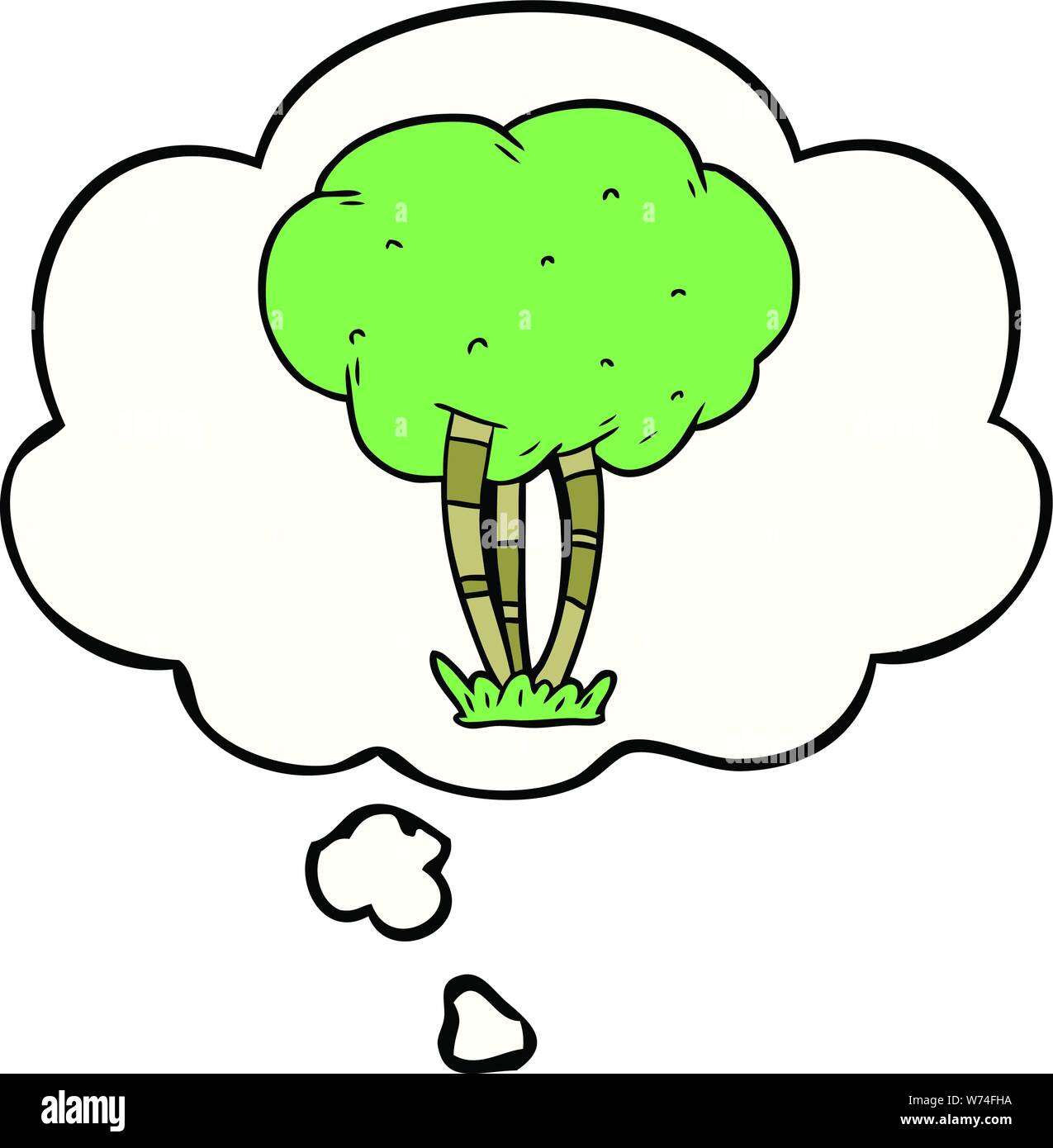 cartoon tree with thought bubble Stock Vector Image & Art - Alamy