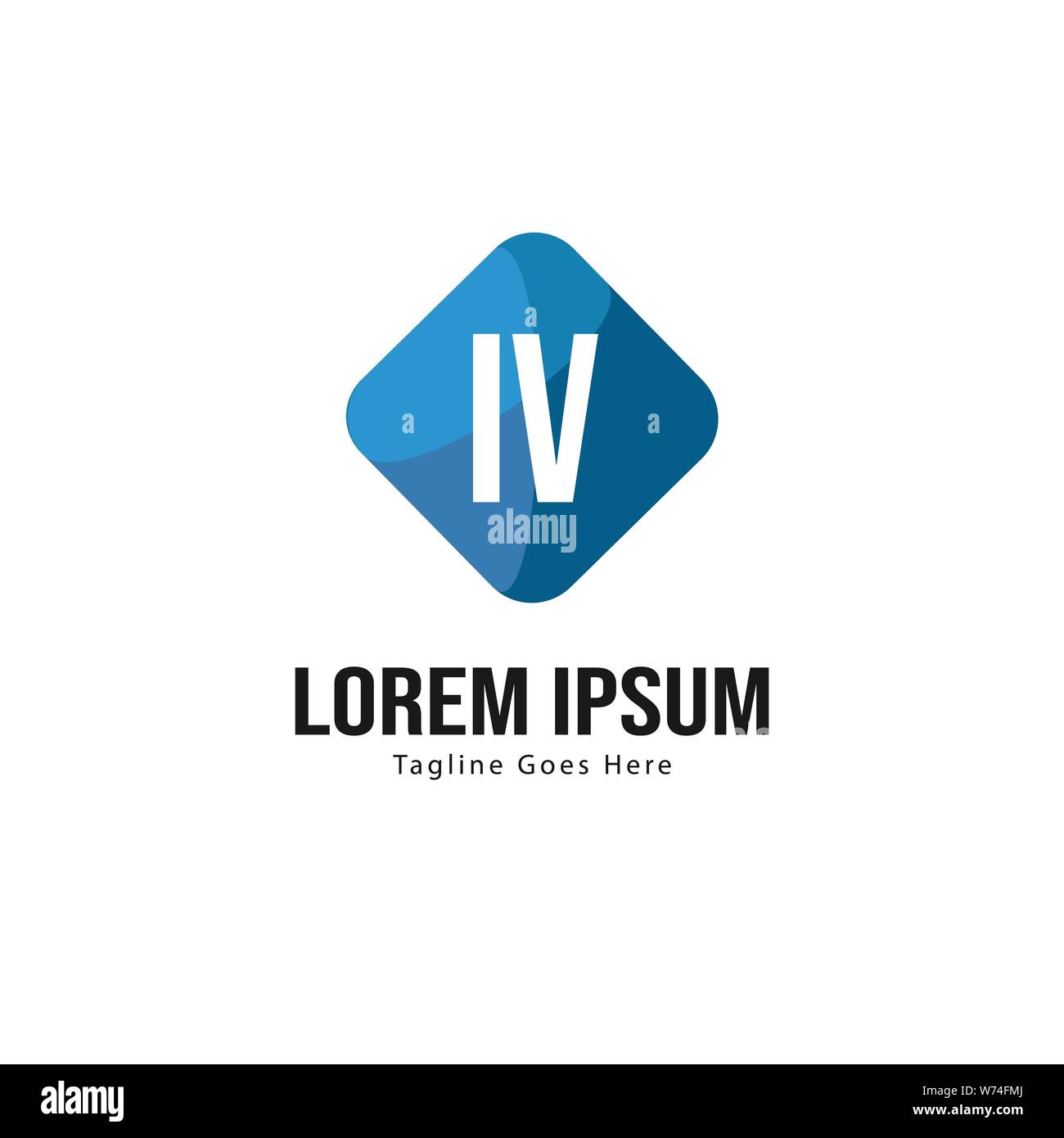 Initial IV logo template with modern frame. Minimalist IV letter logo ...