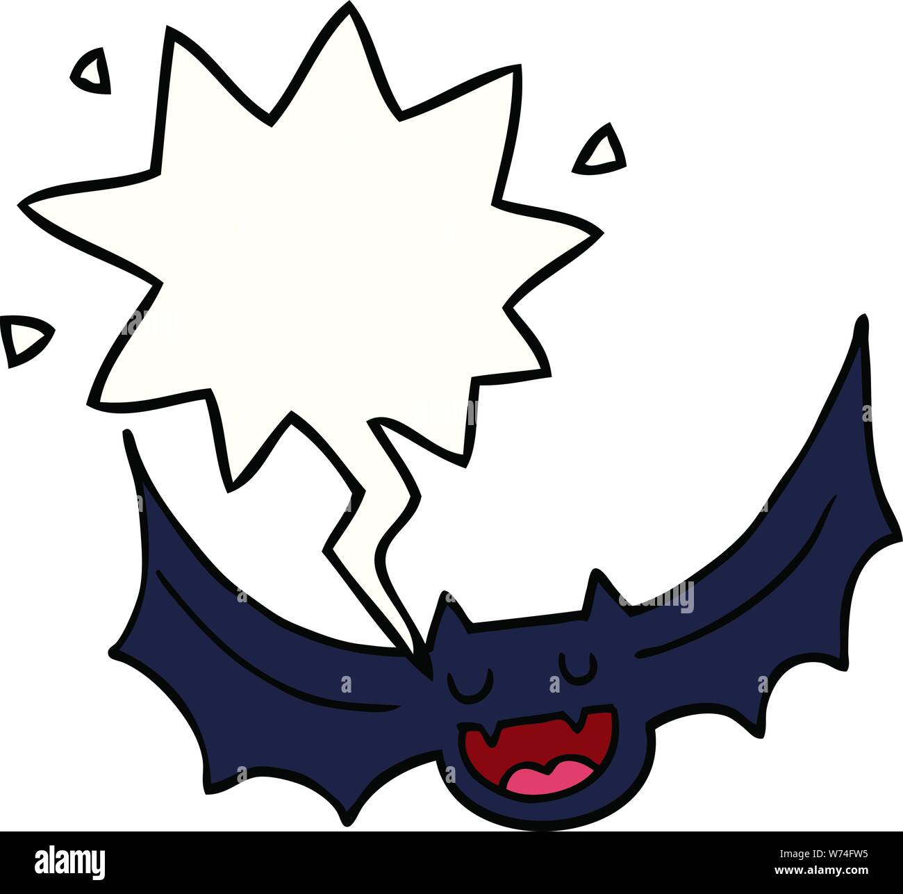 cartoon bat with speech bubble Stock Vector Image & Art - Alamy