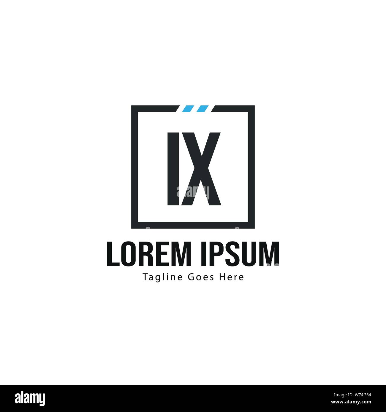 Initial IX logo template with modern frame. Minimalist IX letter logo ...