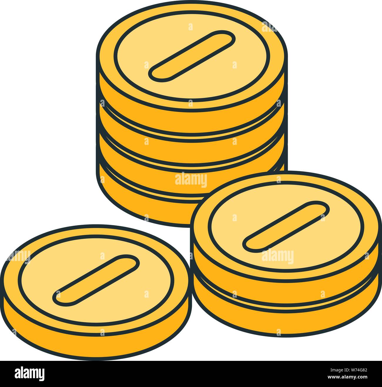 Stack coins linear icon Cut Out Stock Images & Pictures - Alamy