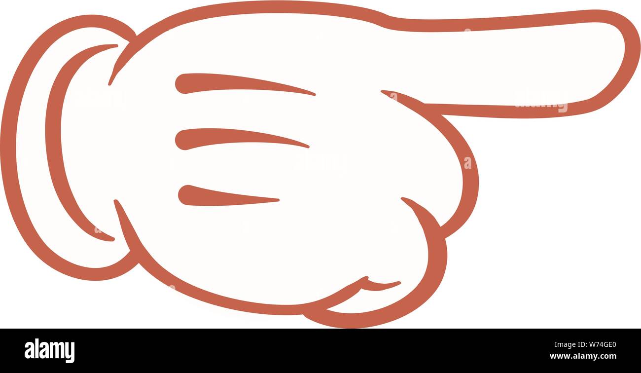 Cartoon hand with pointing finger outside hand view Stock Vector Image ...