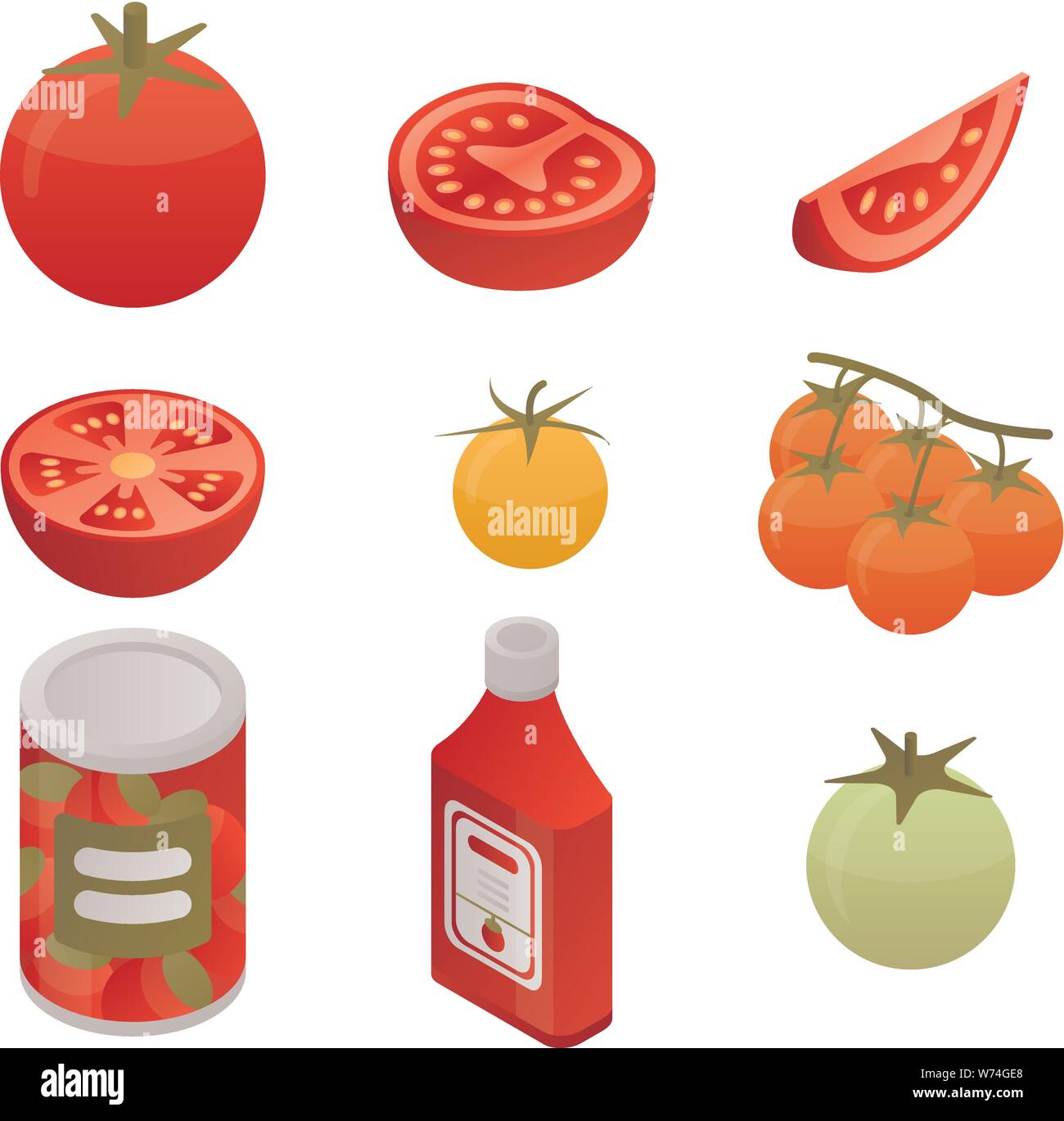 Tomato icons set, isometric style Stock Vector Image & Art - Alamy