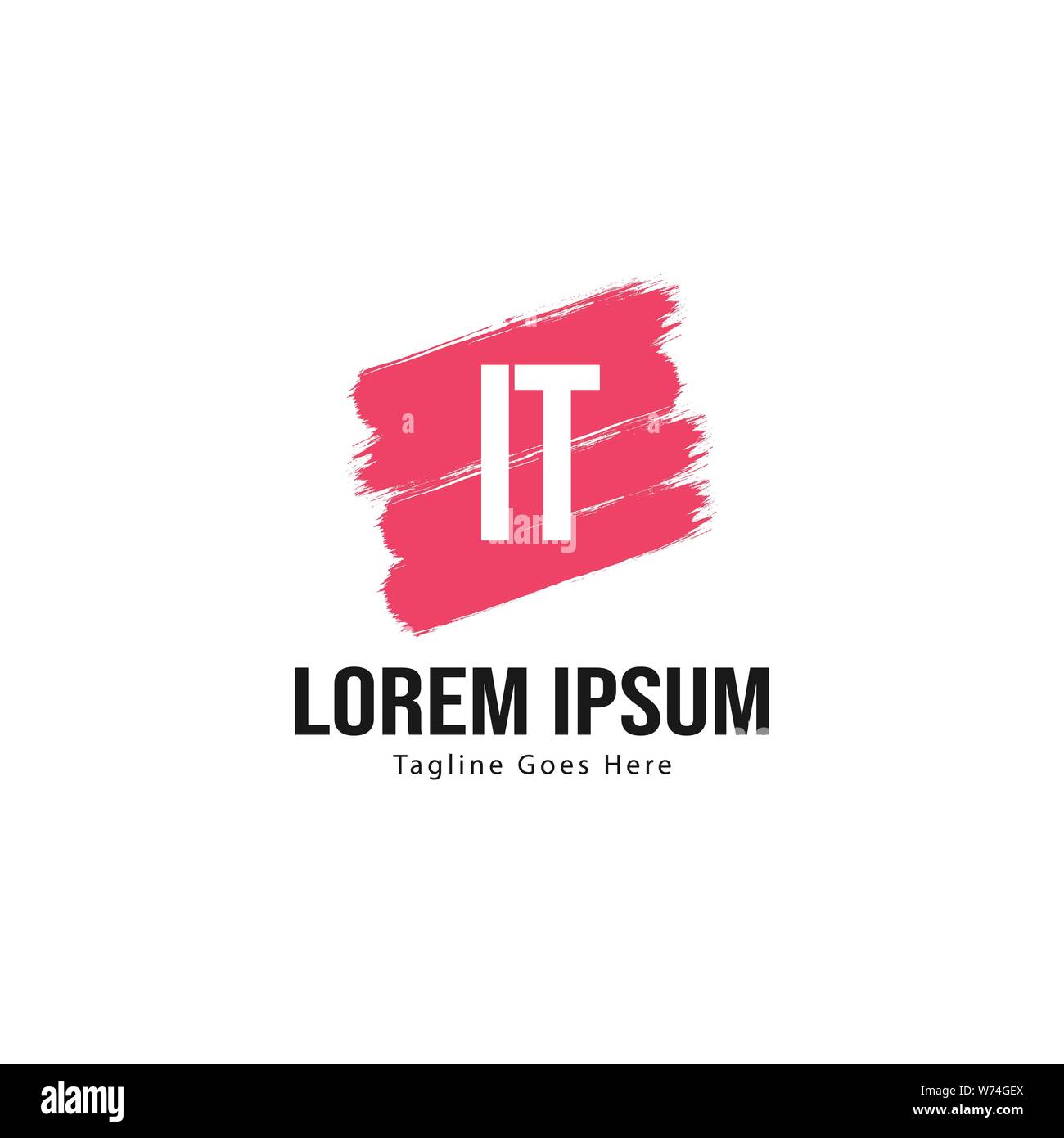 Initial IT logo template with modern frame. Minimalist IT letter logo ...