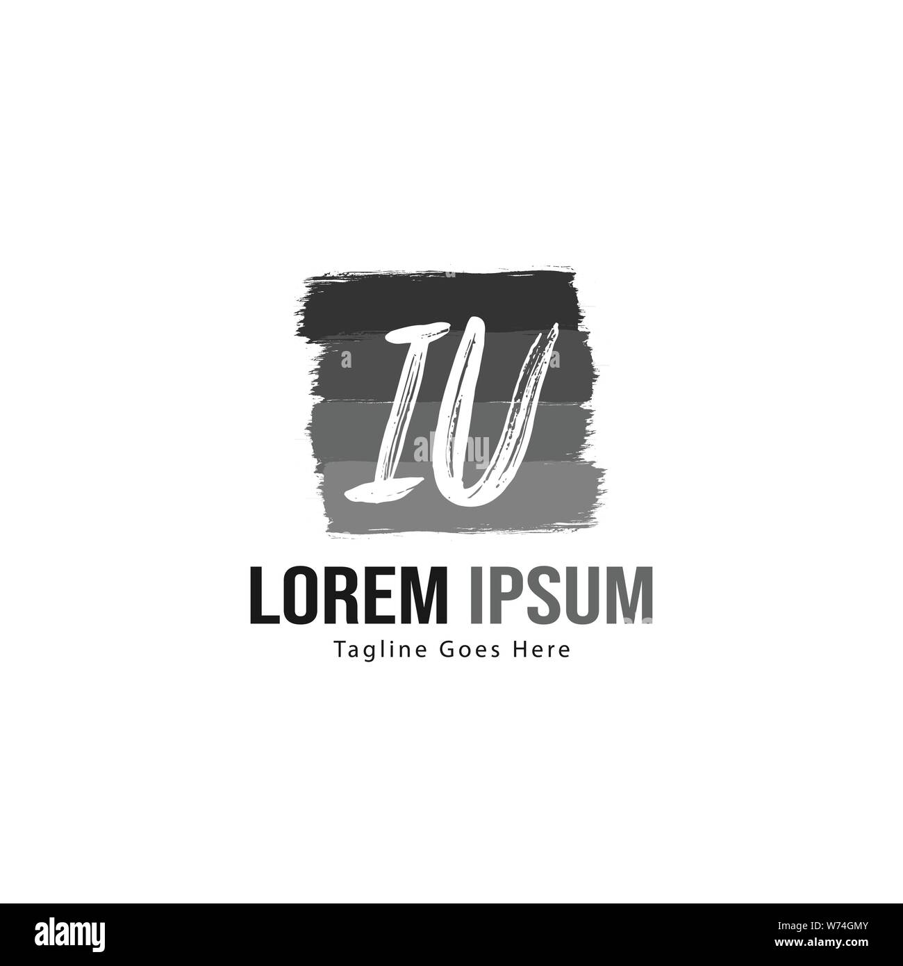 Initial IU logo template with modern frame. Minimalist IU letter logo ...