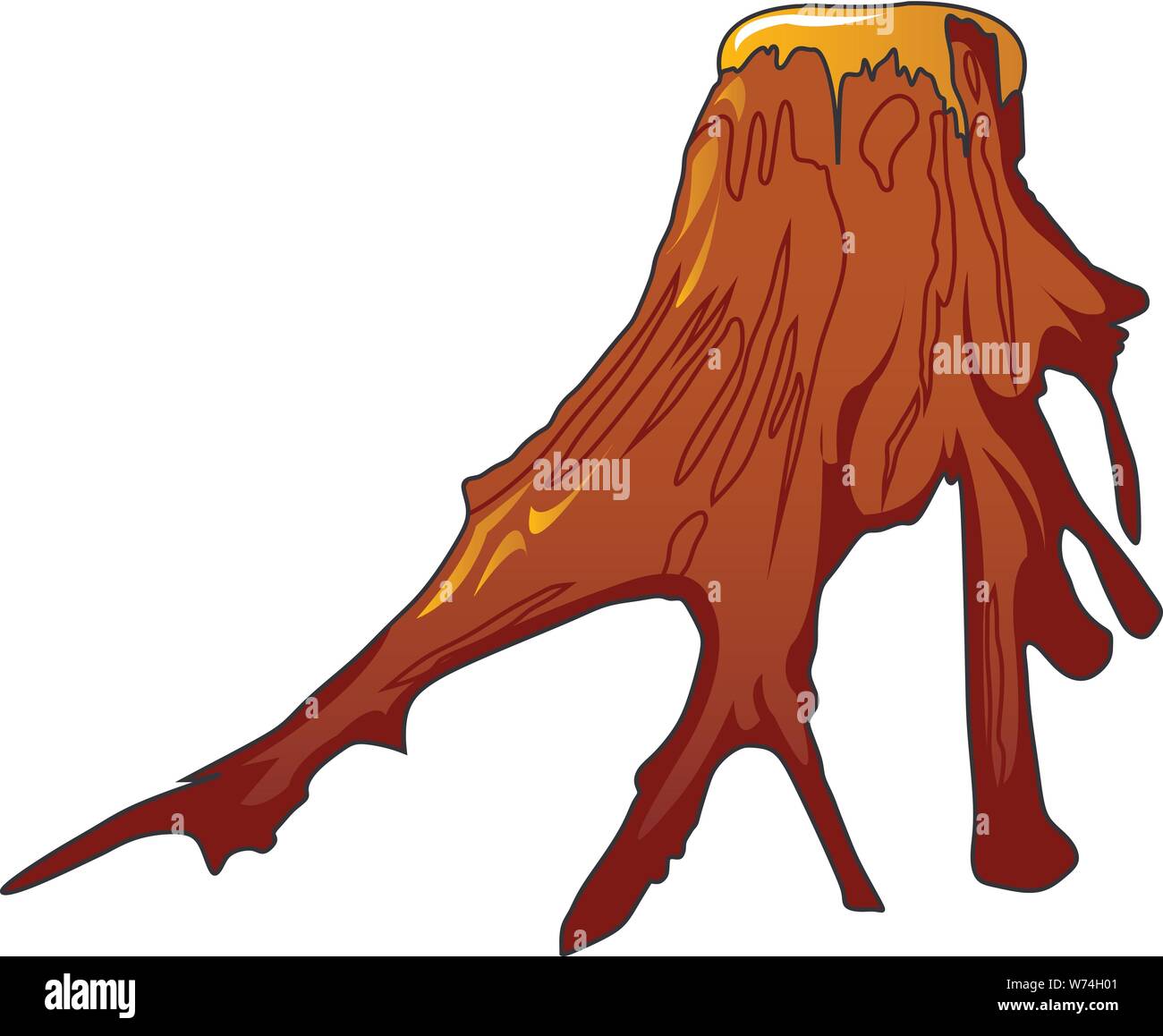 Cracked tree stump icon, cartoon style Stock Vector Image & Art - Alamy