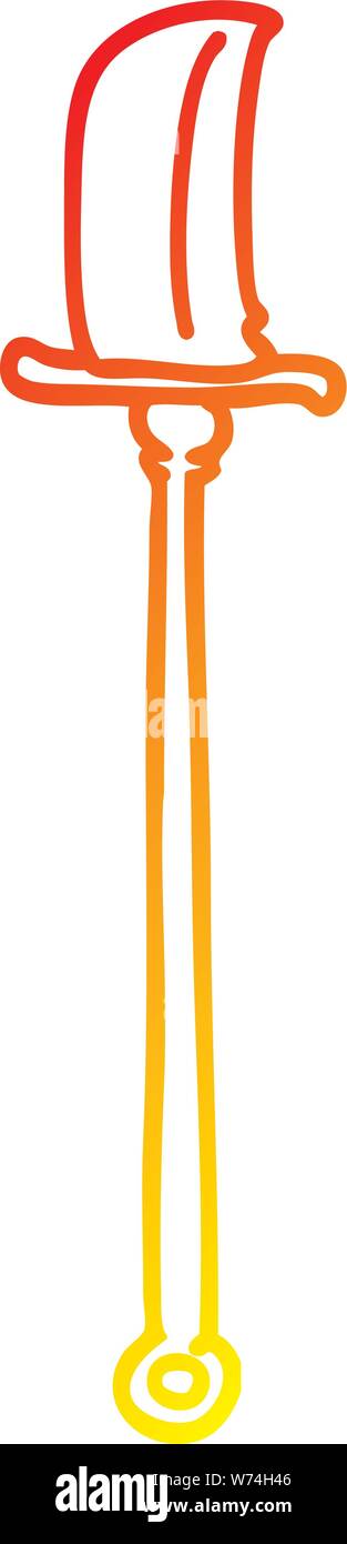 warm gradient line drawing of a cartoon bronze halberd Stock Vector ...