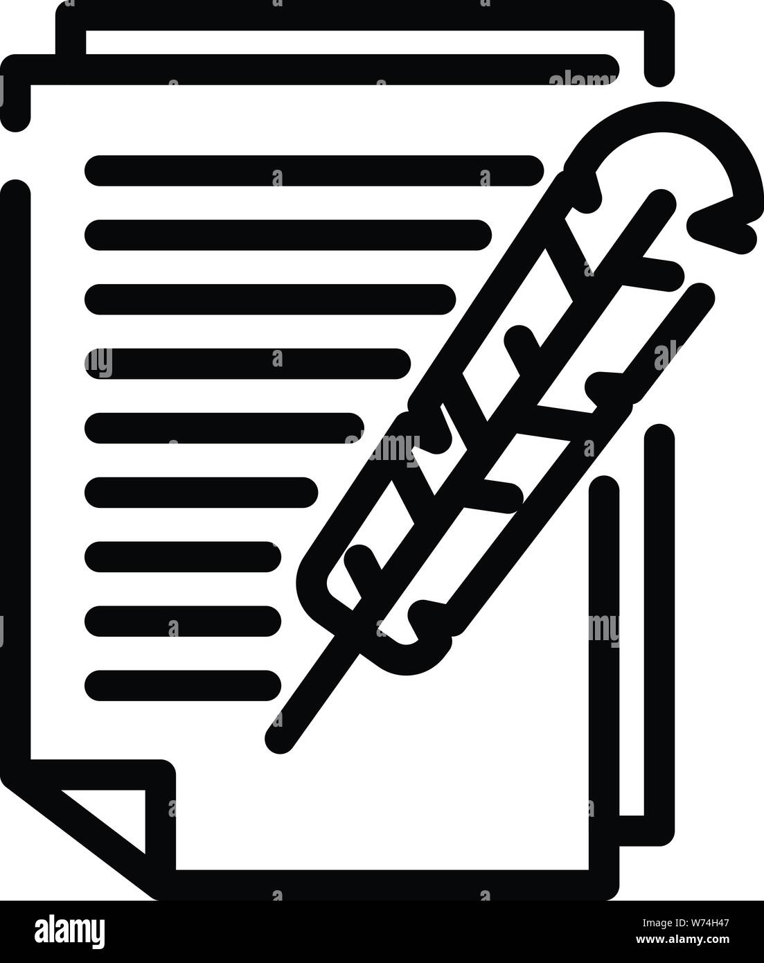 Feather paper writing icon, outline style Stock Vector Image & Art - Alamy
