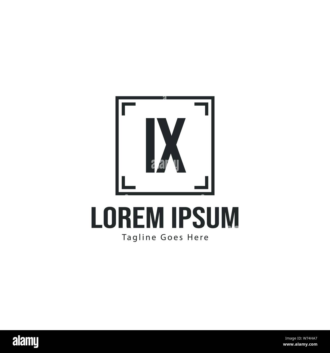 Initial IX logo template with modern frame. Minimalist IX letter logo ...