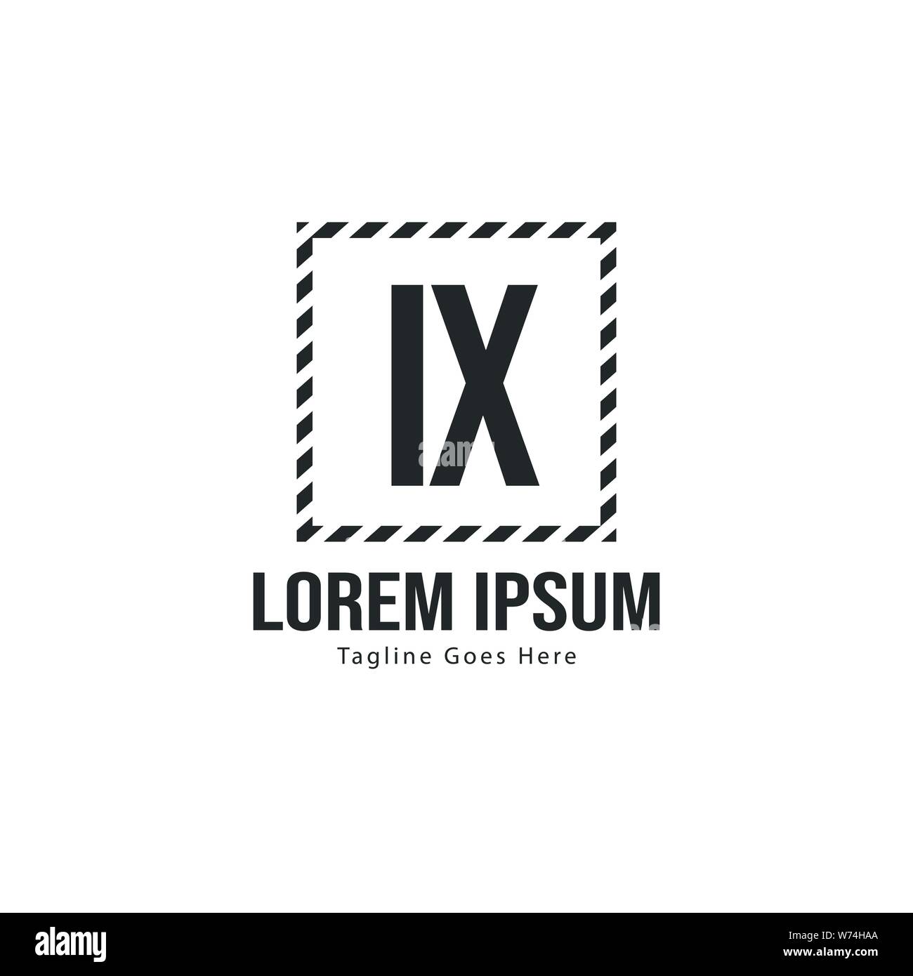Initial IX logo template with modern frame. Minimalist IX letter logo ...