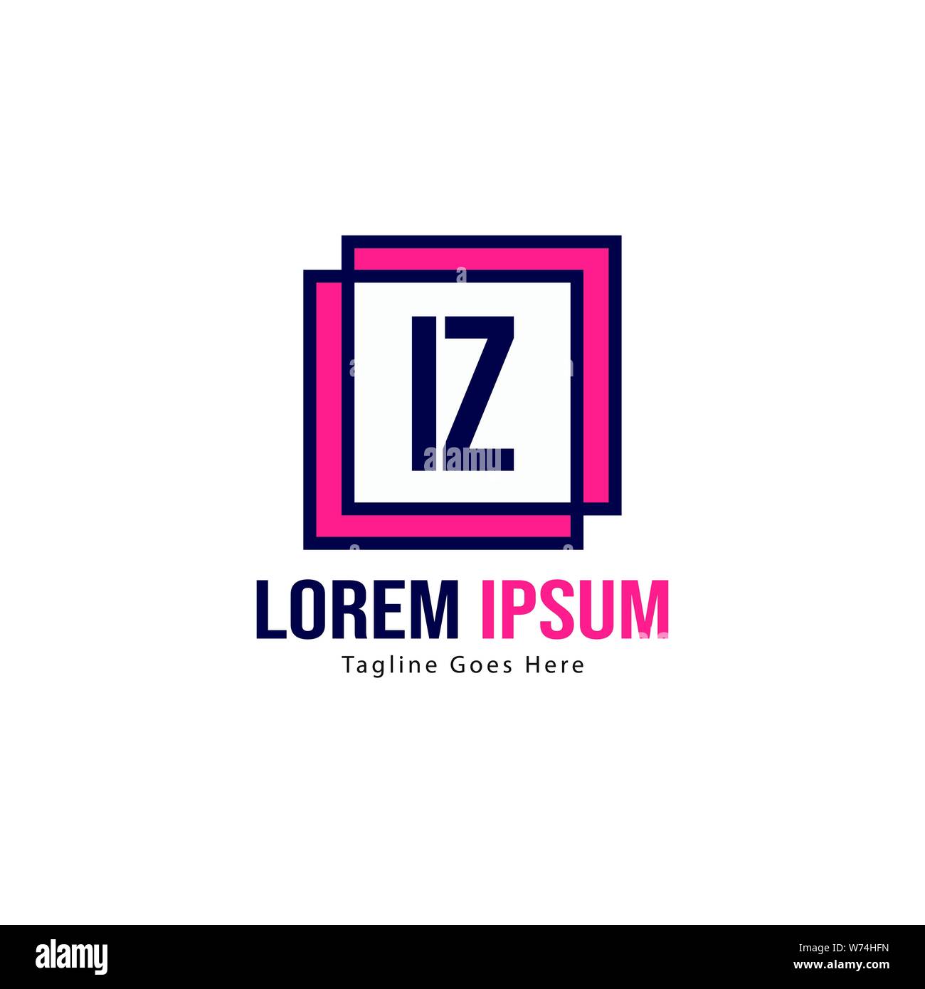 Initial IZ logo template with modern frame. Minimalist IZ letter logo ...