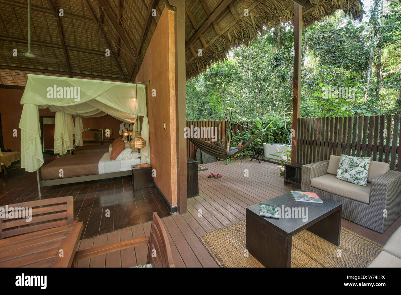 Luxury resort in the jungle, Peruvian Amazon Stock Photo - Alamy