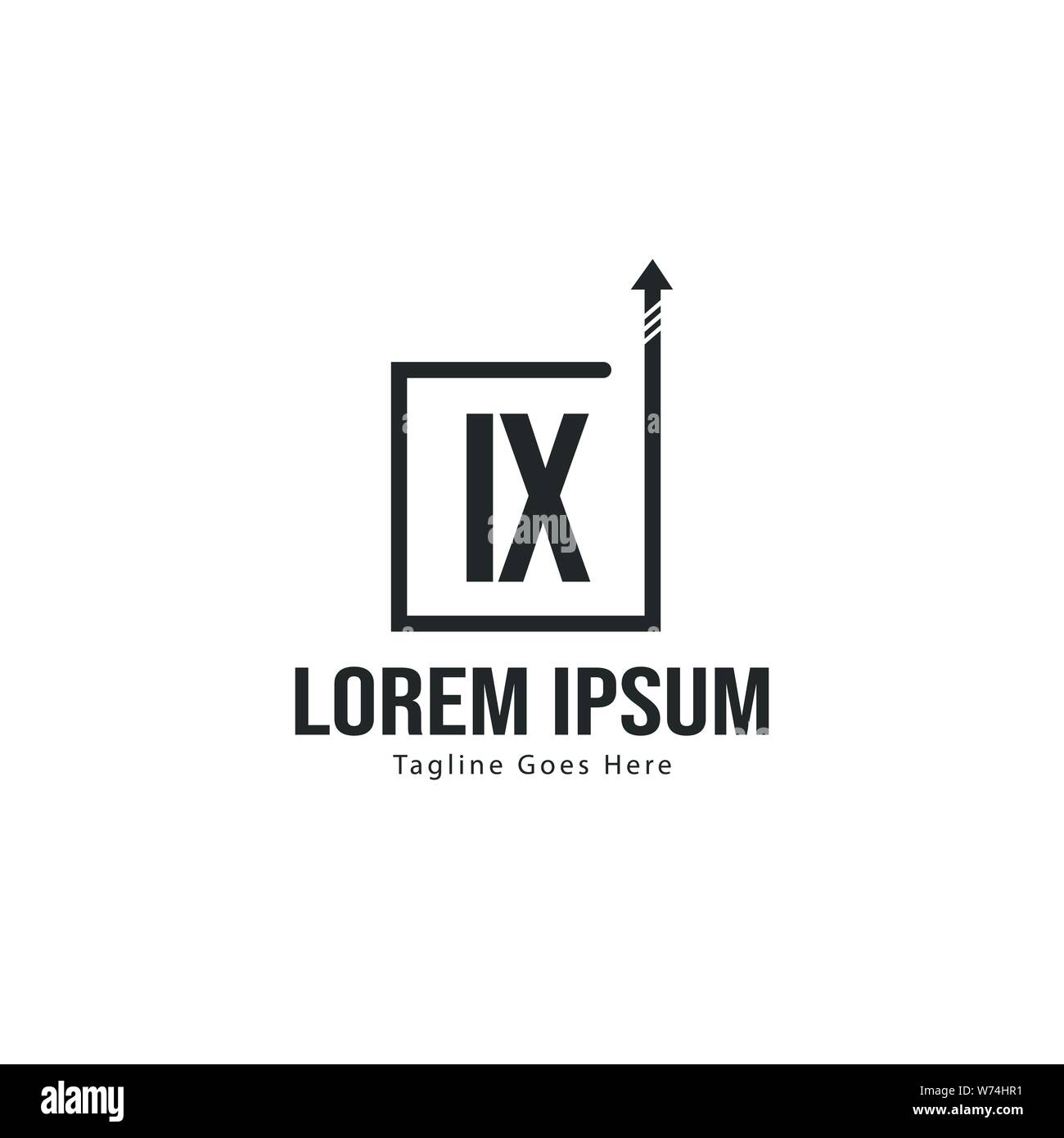 Initial IX logo template with modern frame. Minimalist IX letter logo ...