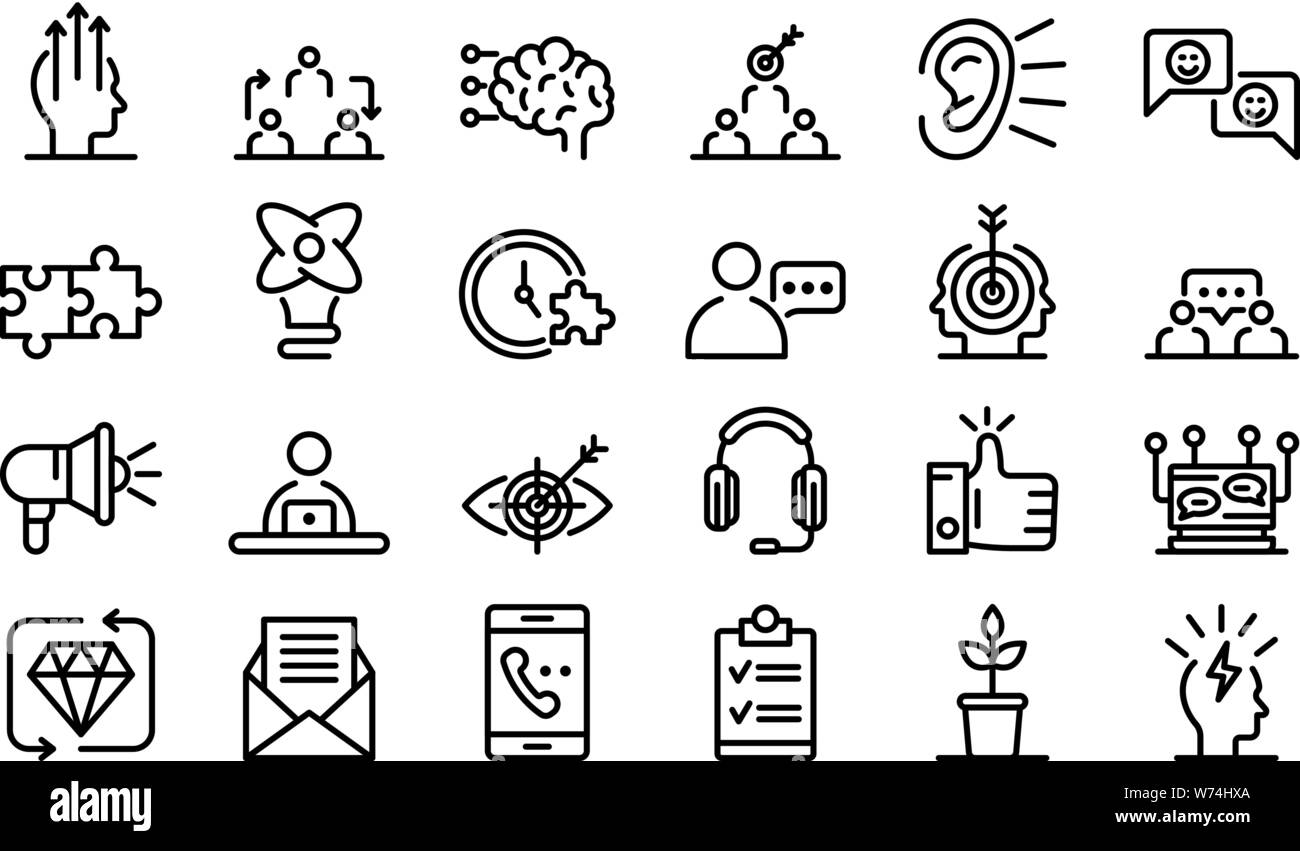 CRM icons set, outline style Stock Vector Image & Art - Alamy