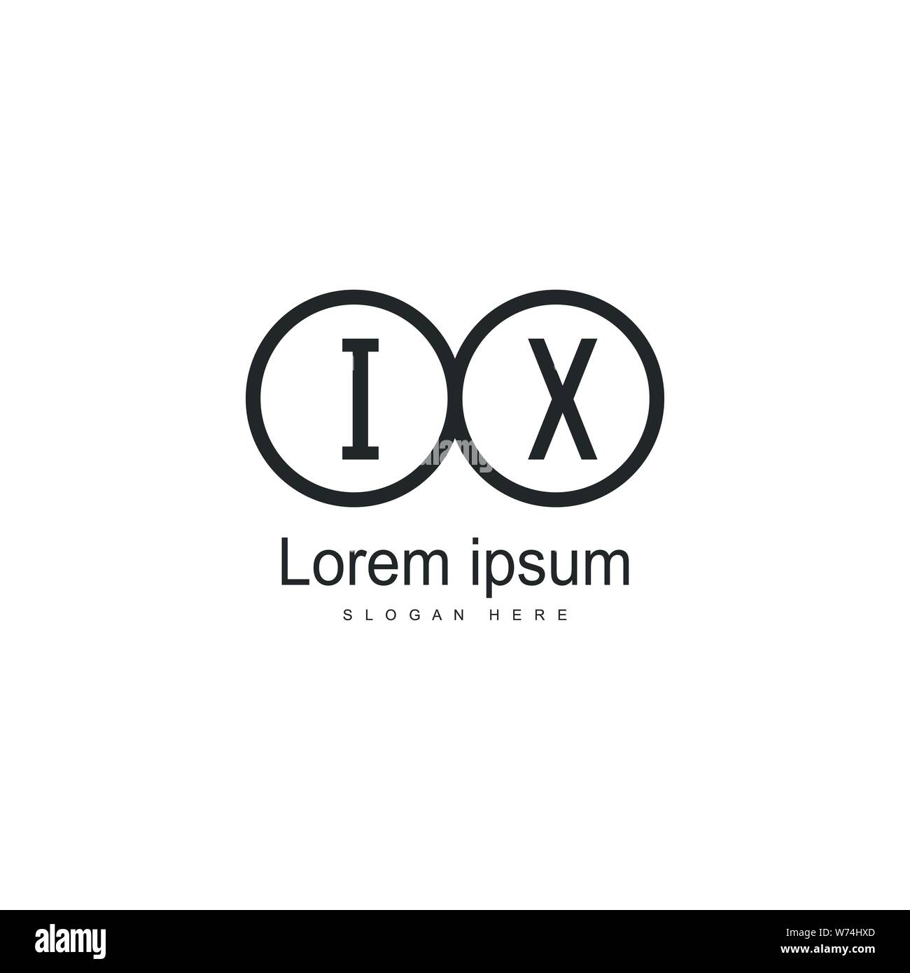 Initial IX logo template with modern frame. Minimalist IX letter logo ...