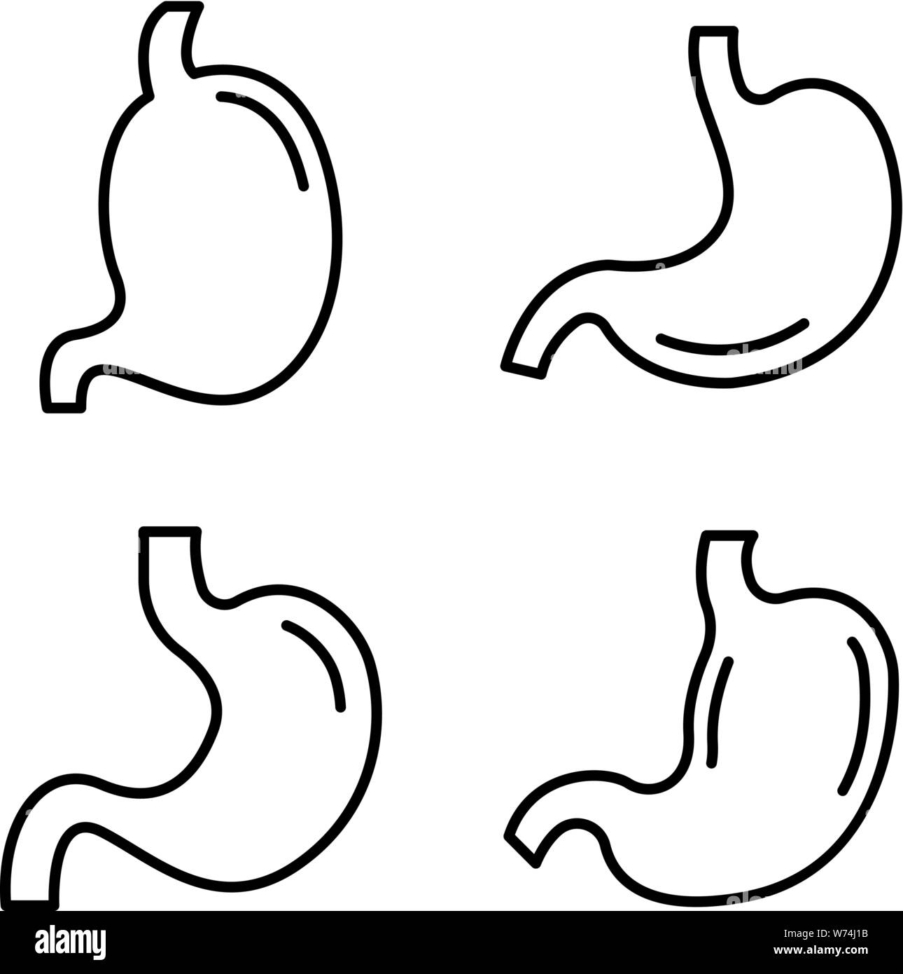 Stomach icons set, outline style Stock Vector Image & Art - Alamy
