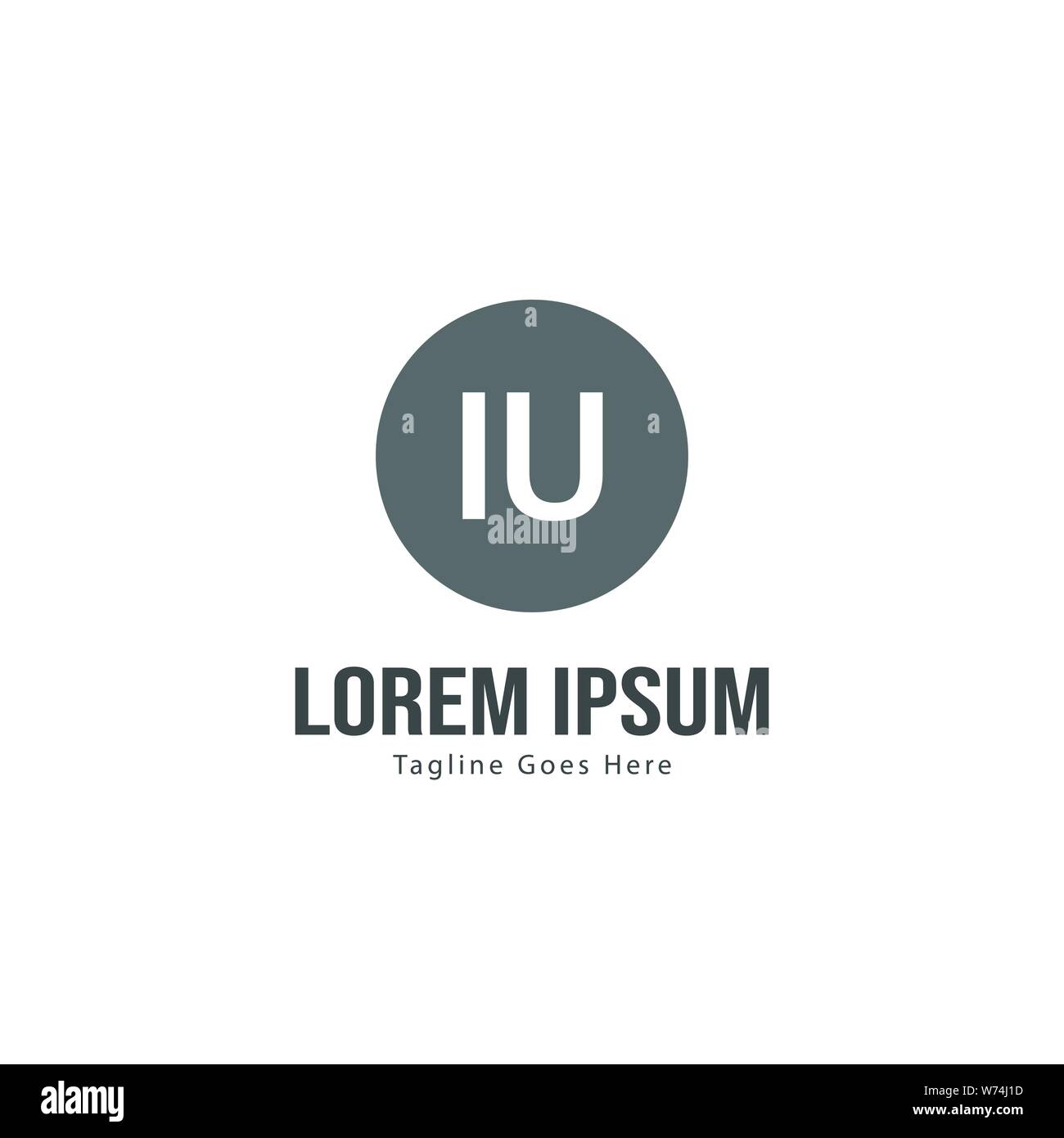 Initial IU logo template with modern frame. Minimalist IU letter logo ...