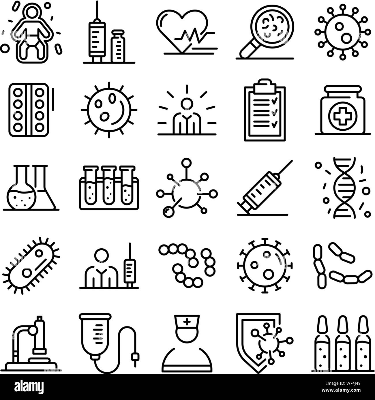 Immunization icons set, outline style Stock Vector Image & Art - Alamy