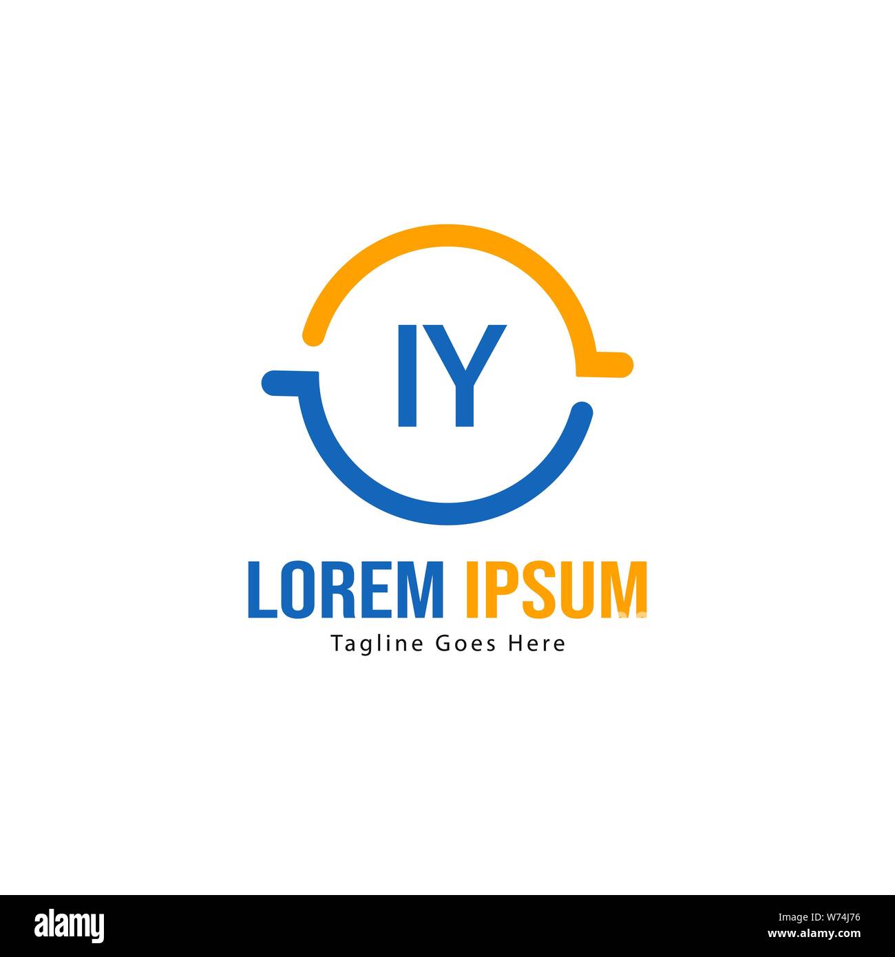 Initial IY logo template with modern frame. Minimalist IY letter logo ...