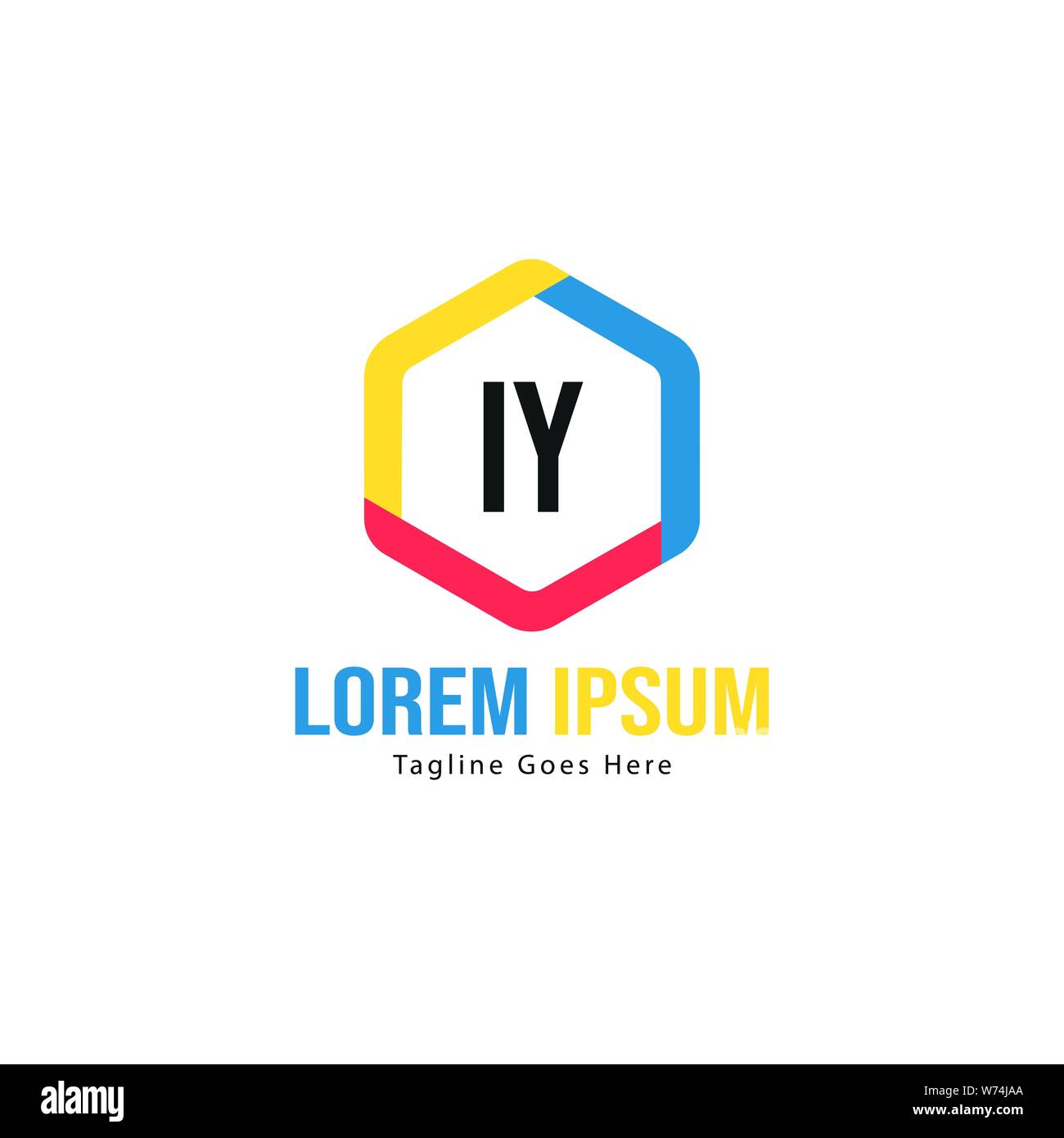 Initial IY logo template with modern frame. Minimalist IY letter logo ...
