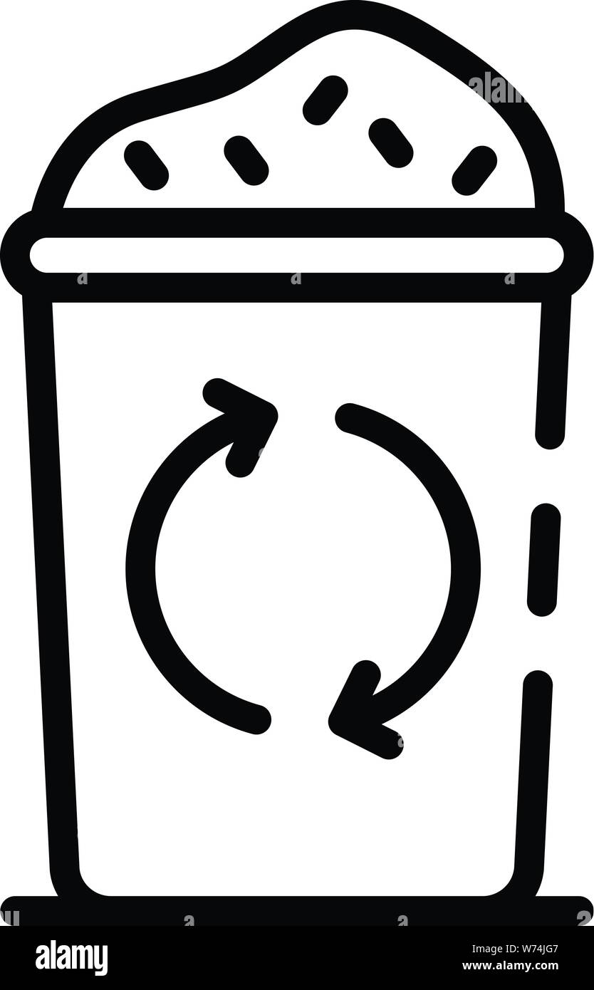 Full trash can icon, outline style Stock Vector Image & Art - Alamy