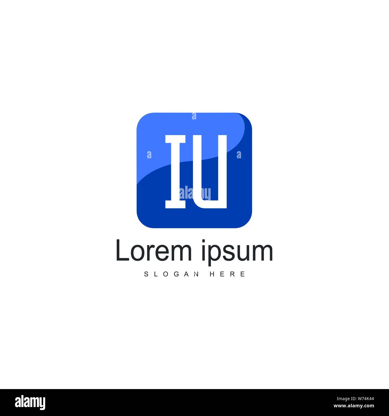 Initial IU logo template with modern frame. Minimalist IU letter logo ...
