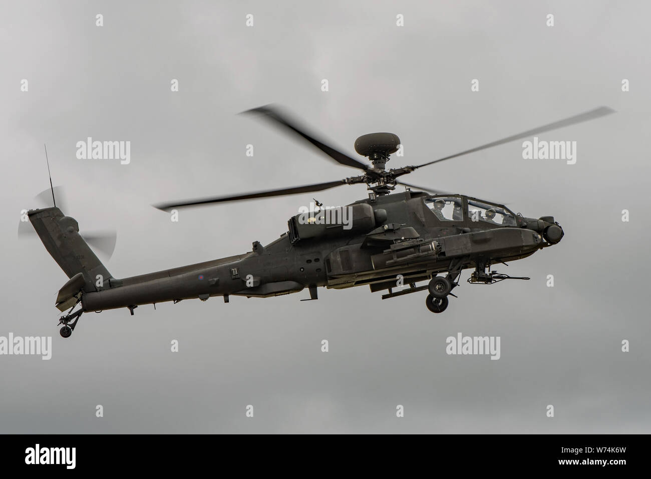 The British Army Air Corps Apache AH1 attack helicopter taking part in ...