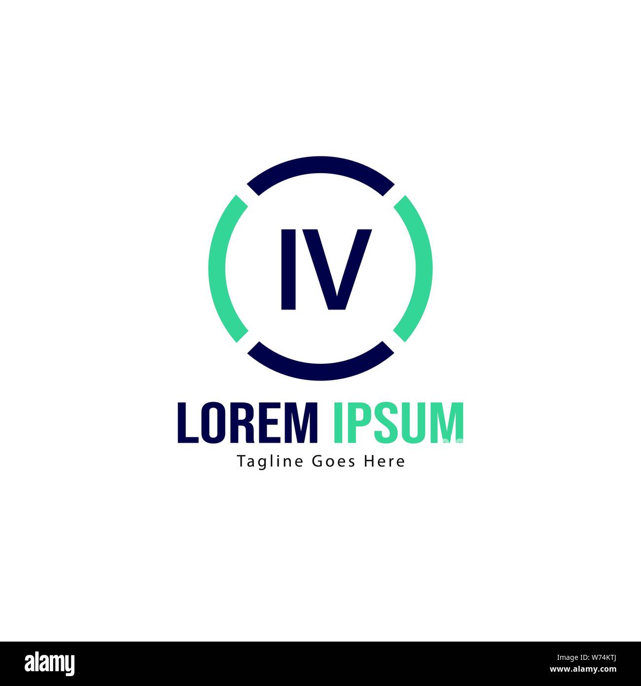 Initial IV logo template with modern frame. Minimalist IV letter logo ...
