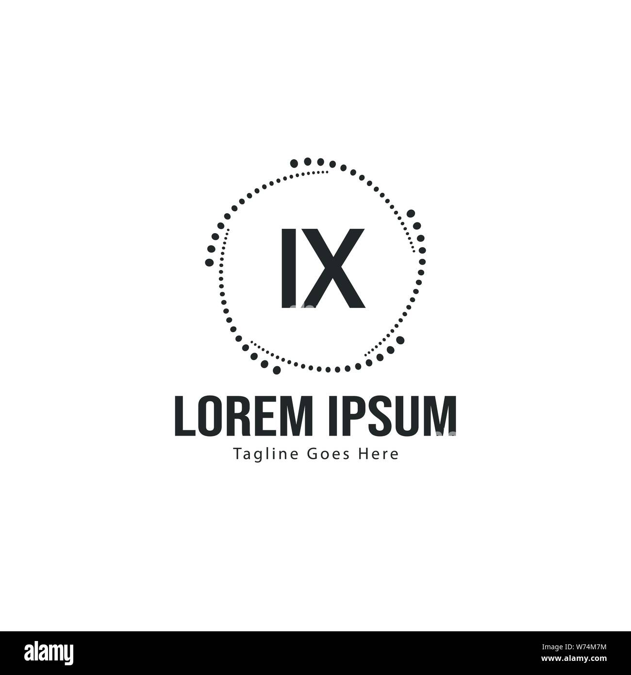 Initial IX logo template with modern frame. Minimalist IX letter logo vector illustration design ...