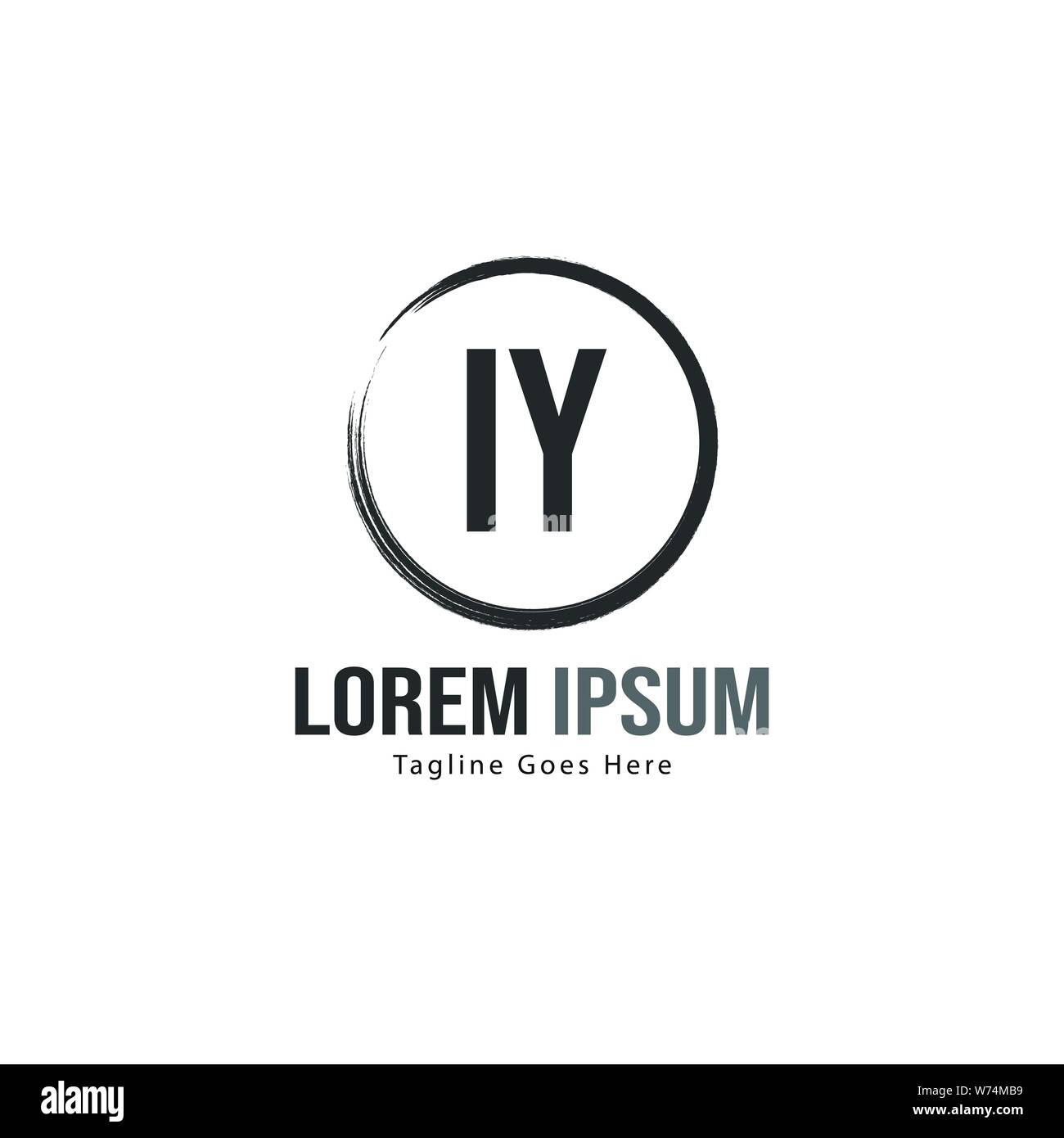 Initial IY logo template with modern frame. Minimalist IY letter logo ...