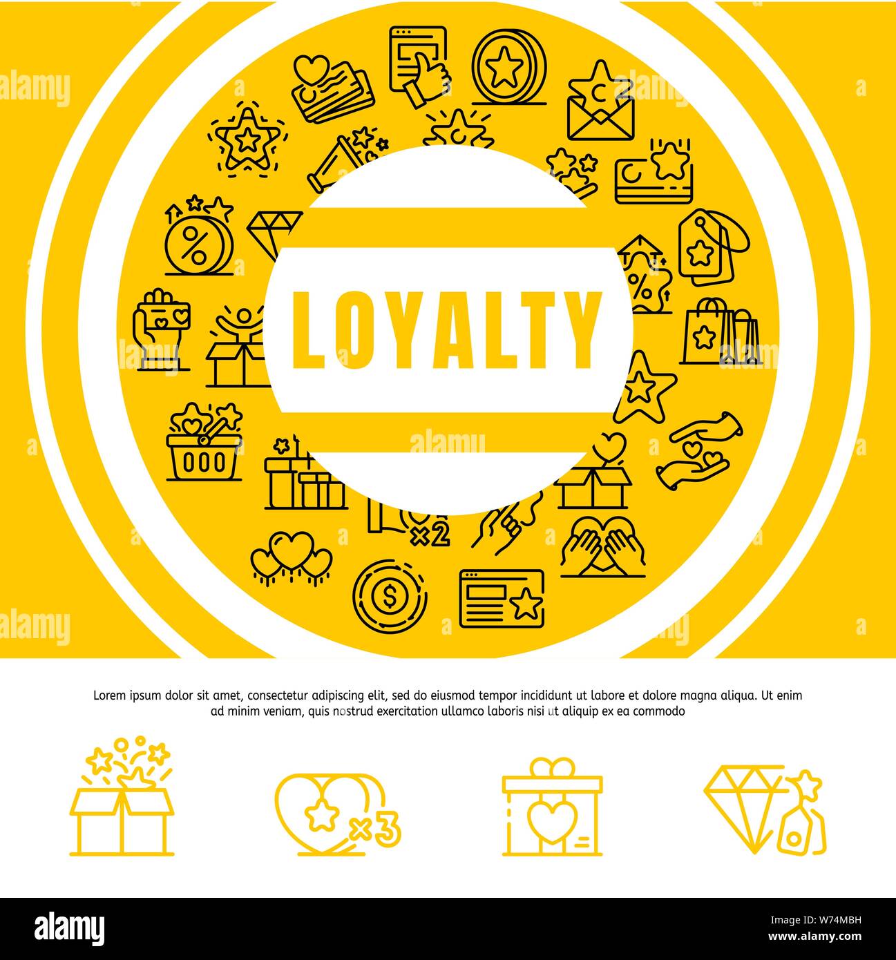 Loyalty concept background, outline style Stock Vector Image & Art - Alamy