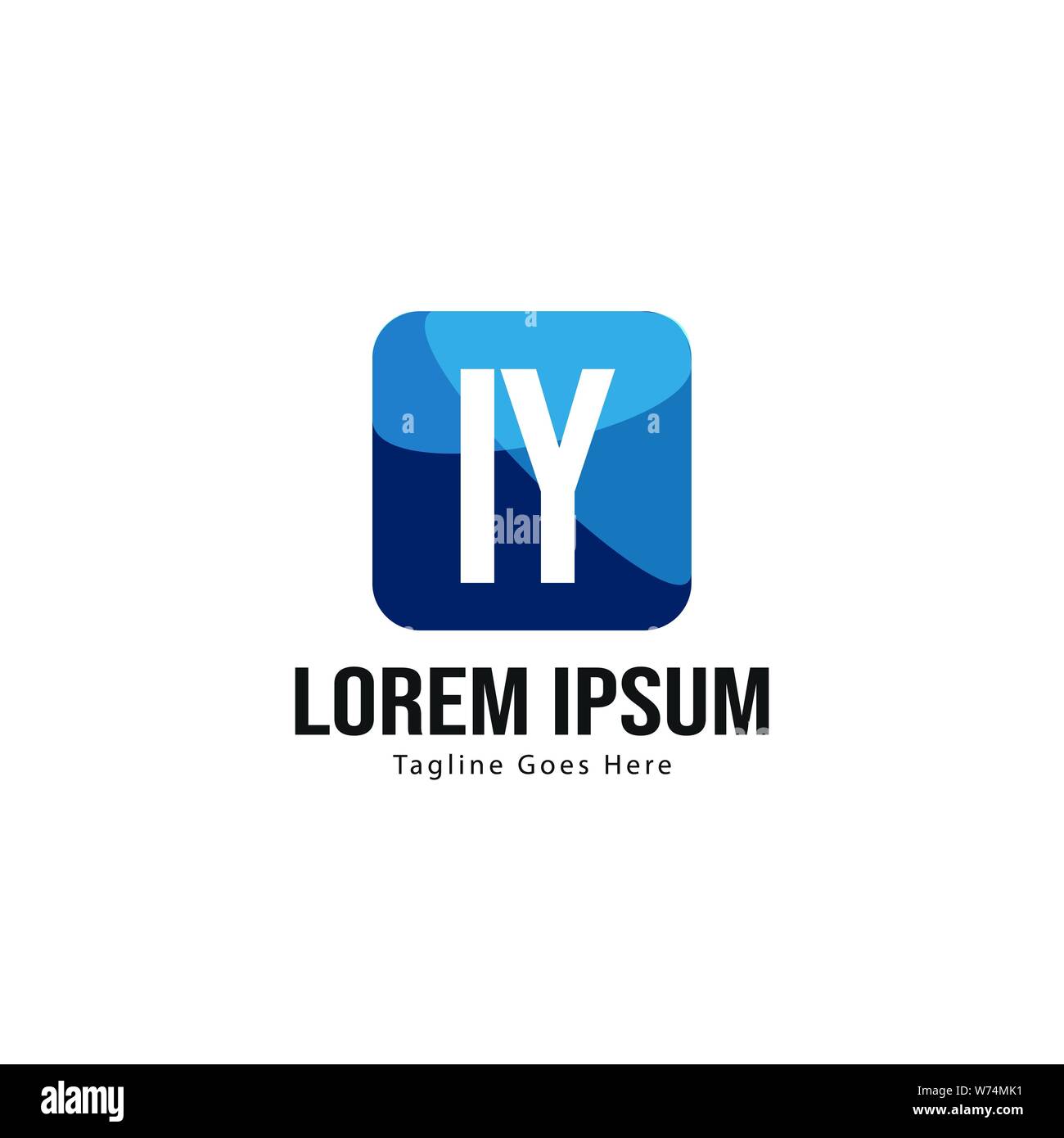 Initial IY logo template with modern frame. Minimalist IY letter logo ...