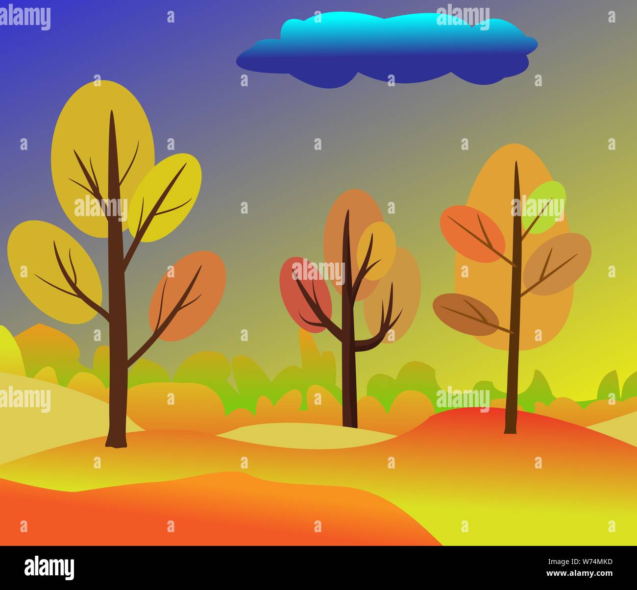 Autumn view in park Stock Vector Images - Alamy