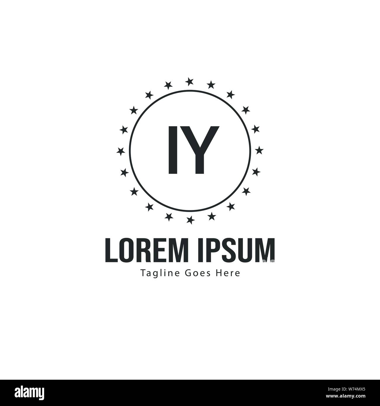 Initial IY logo template with modern frame. Minimalist IY letter logo ...