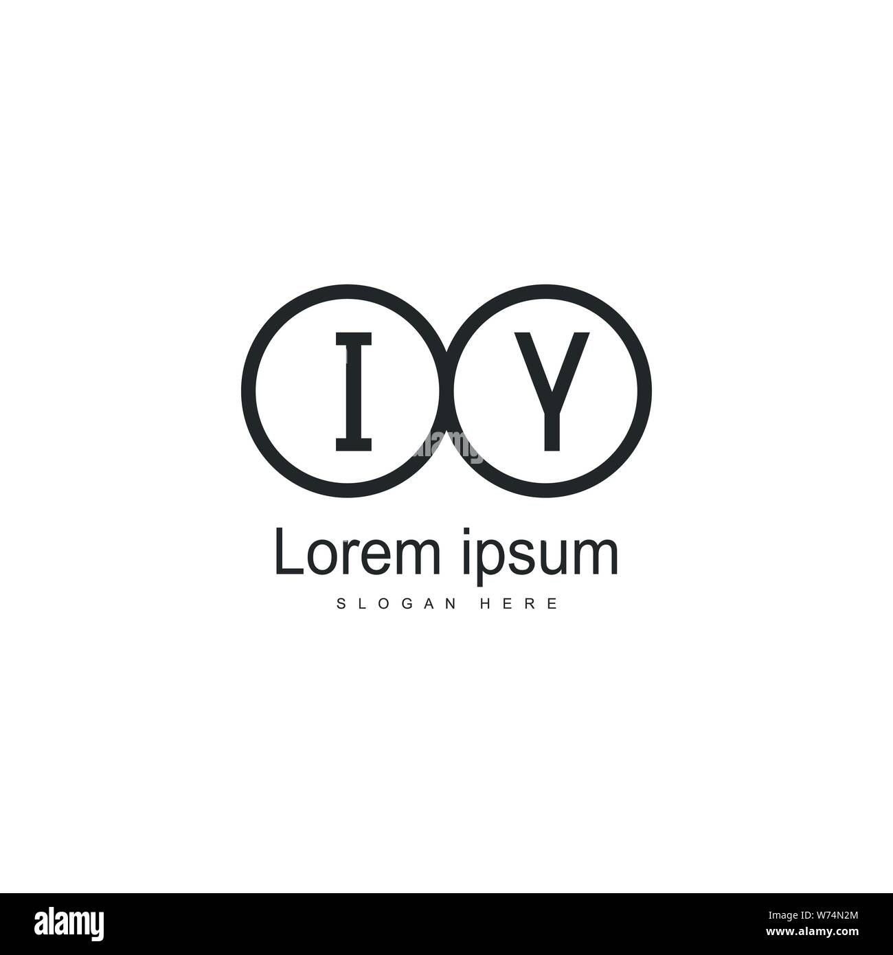 Initial IY logo template with modern frame. Minimalist IY letter logo ...