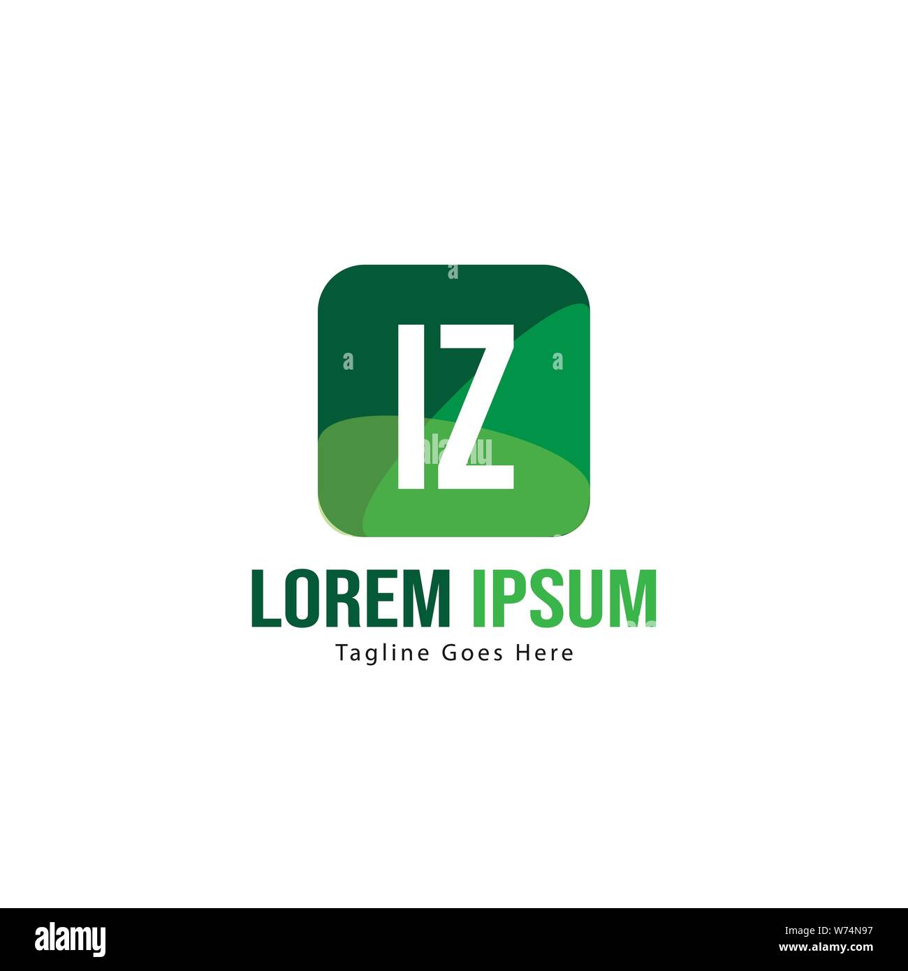 Initial IZ logo template with modern frame. Minimalist IZ letter logo ...