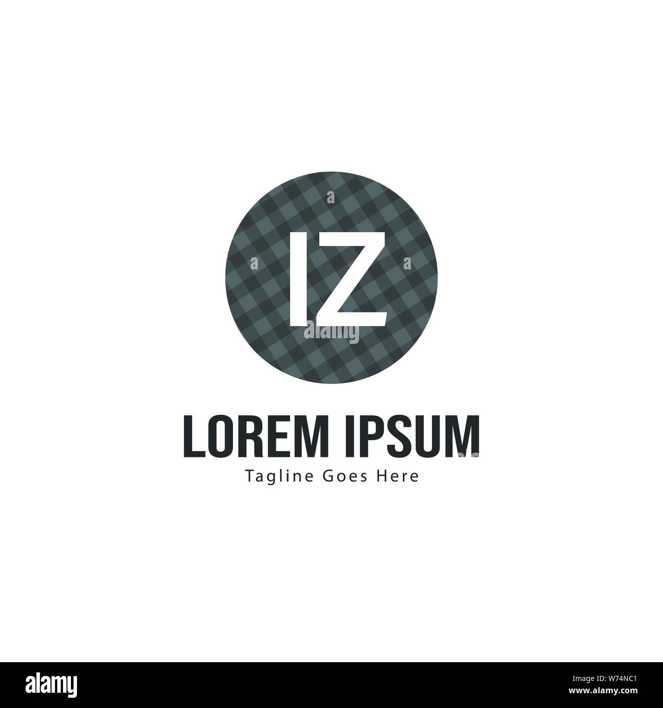 Initial IZ logo template with modern frame. Minimalist IZ letter logo ...