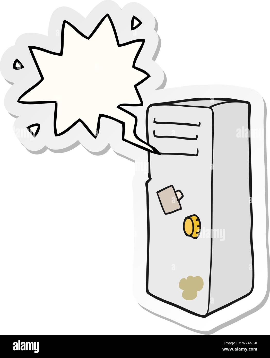 cartoon locker with speech bubble sticker Stock Vector Image & Art - Alamy