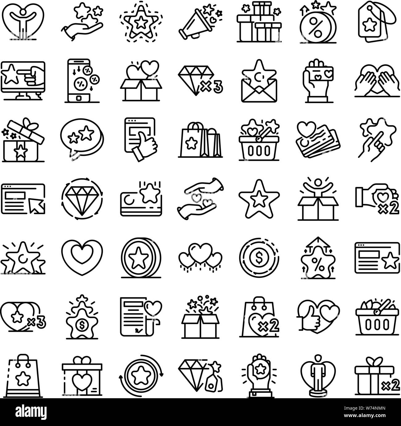 Client loyalty linear icons hi-res stock photography and images - Alamy