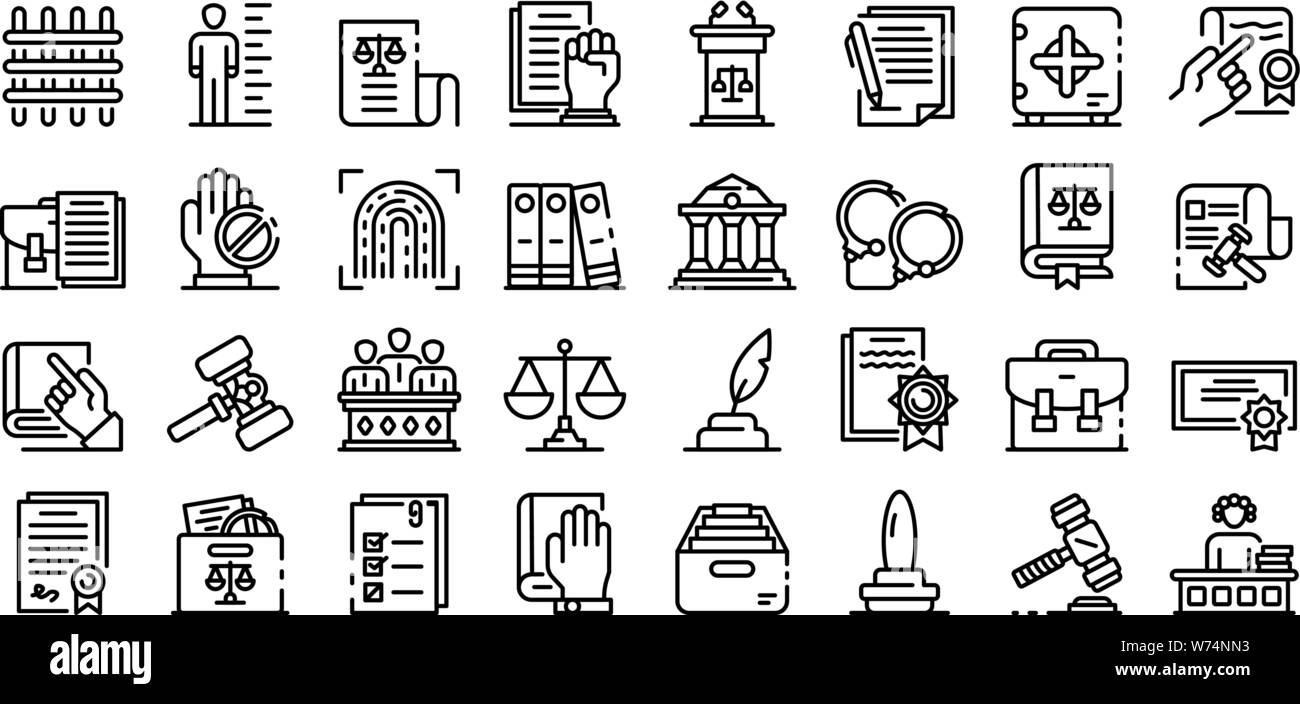 Legislation icons set, outline style Stock Vector Image & Art - Alamy