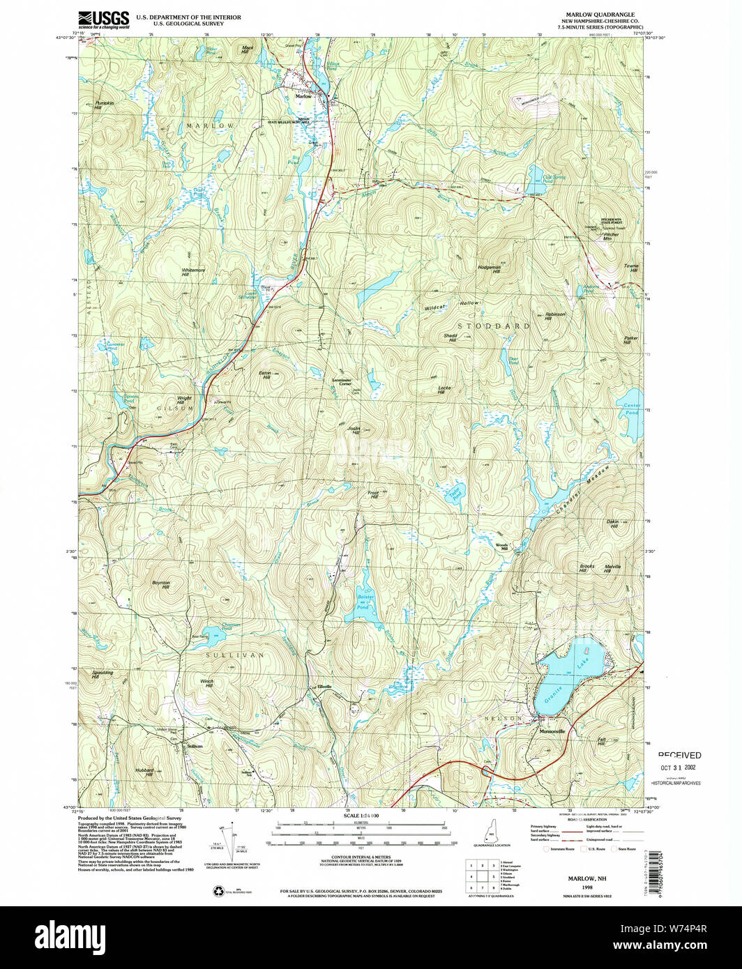 Marlow new hampshire map hi-res stock photography and images - Alamy