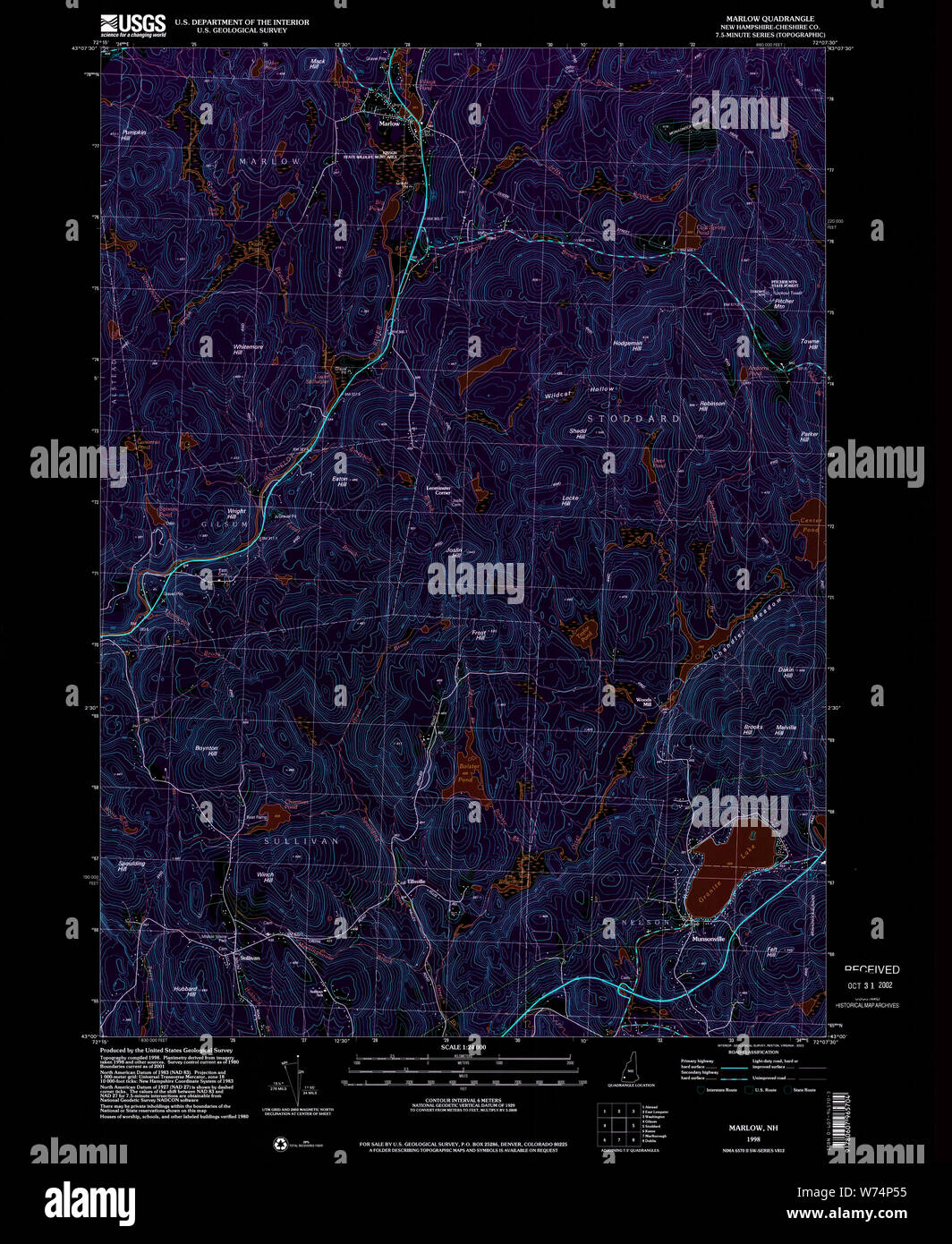 Marlow new hampshire map hi-res stock photography and images - Alamy