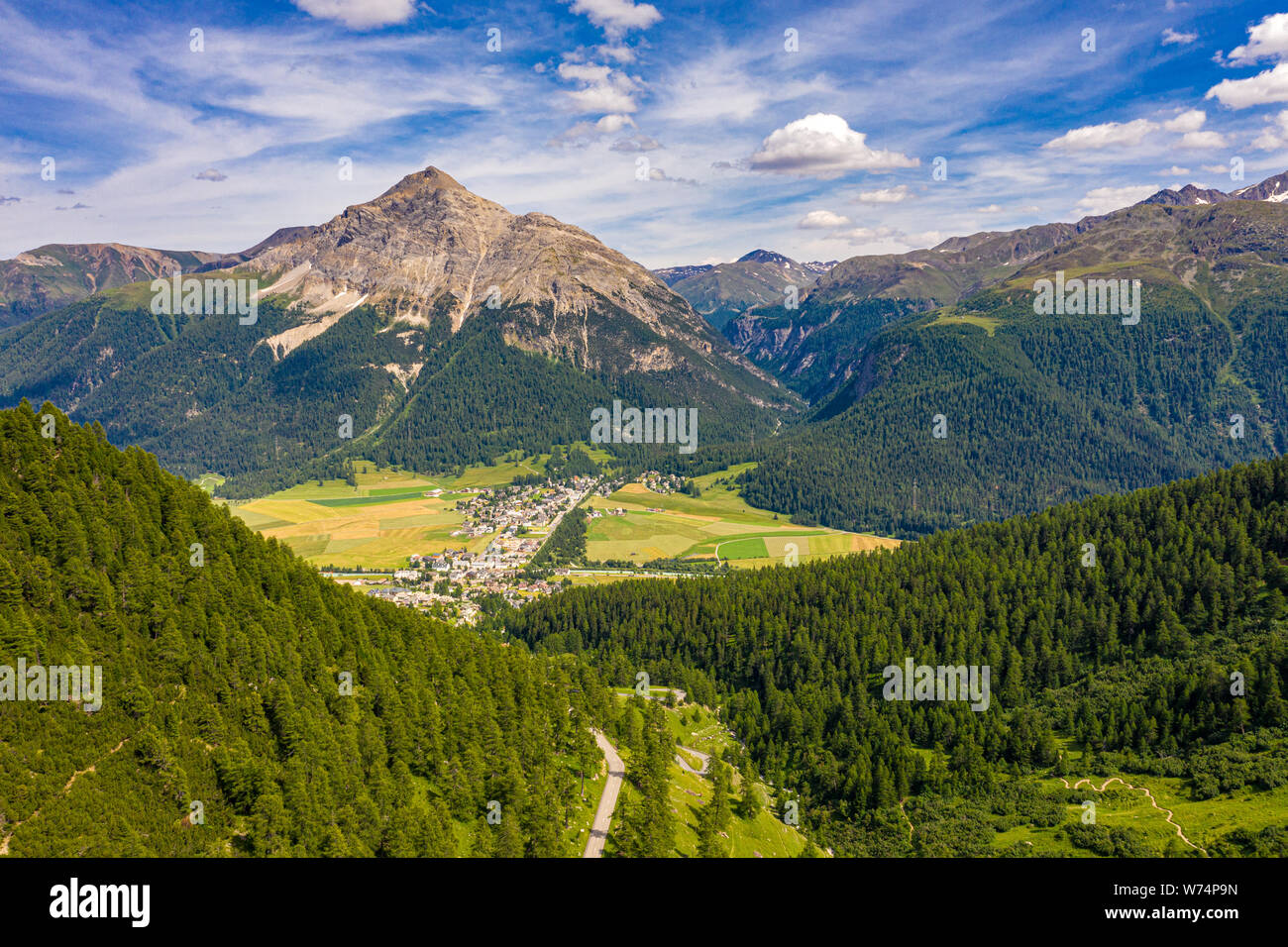 Wonderful Switzerland from above - aerial view over the Swiss Alps ...