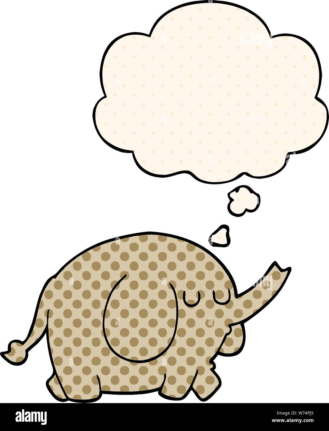 cartoon elephant with thought bubble in comic book style Stock Vector ...