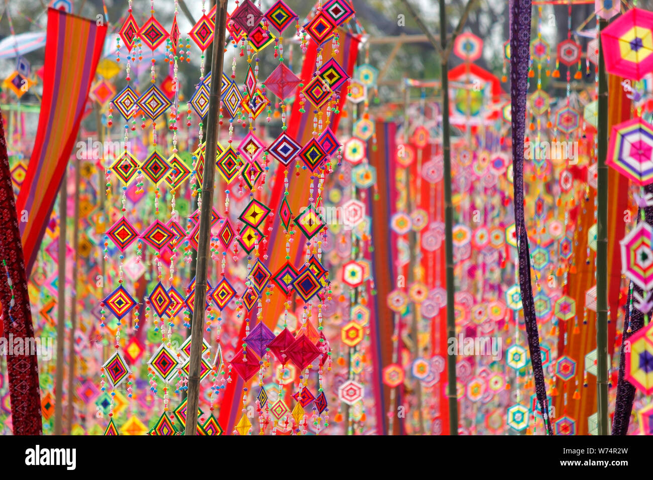 photo of colorful tung flag as background Stock Photo - Alamy